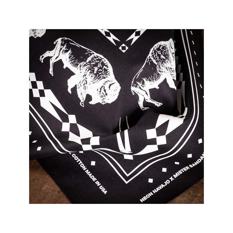 Bandana great plain Buffalo Black - Made in USA