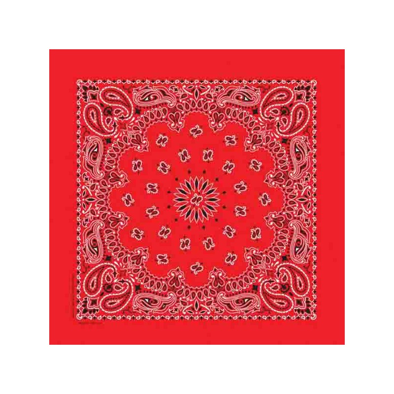Un bandana très grand format XXL 100% coton rouge au motif traditionnel ...