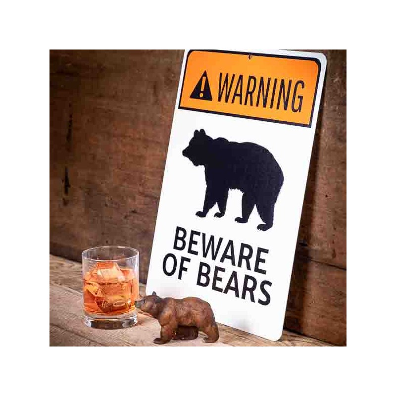 Panneau métal signalétique BEWARE Bears Made in USA