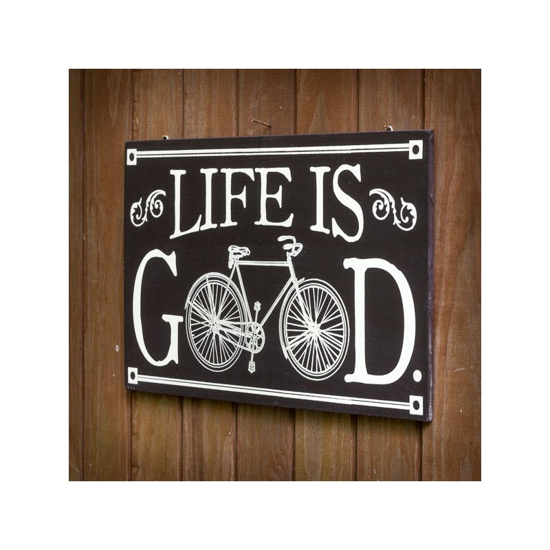 LIFE IS GOOD RETRO WOOD SIGN ⎟ le comptoir americain
