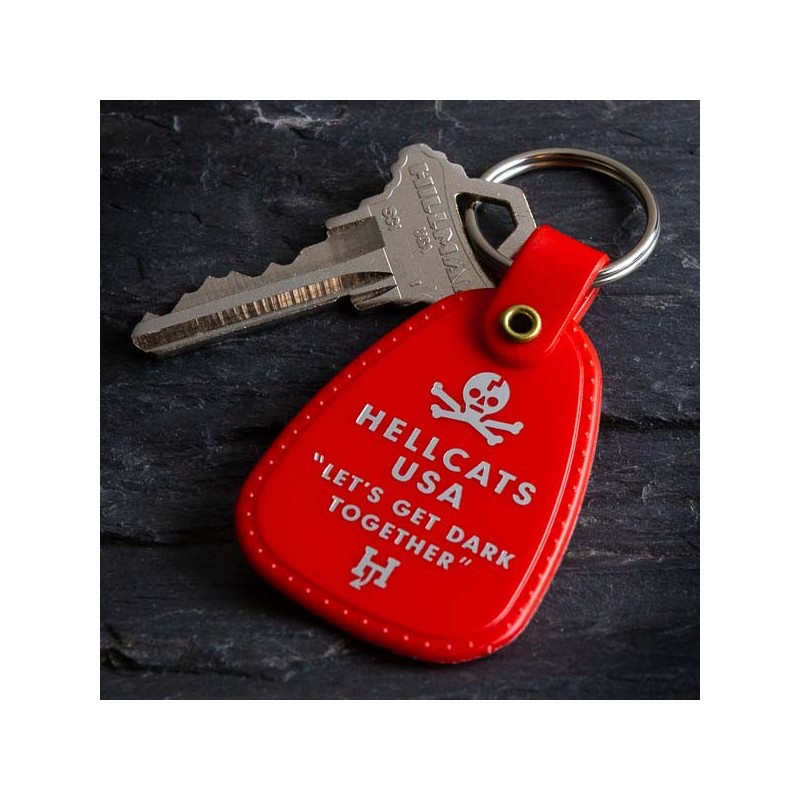 Hellcats USA Keychain – Red Saddle keychain 1.5 x 3 inch